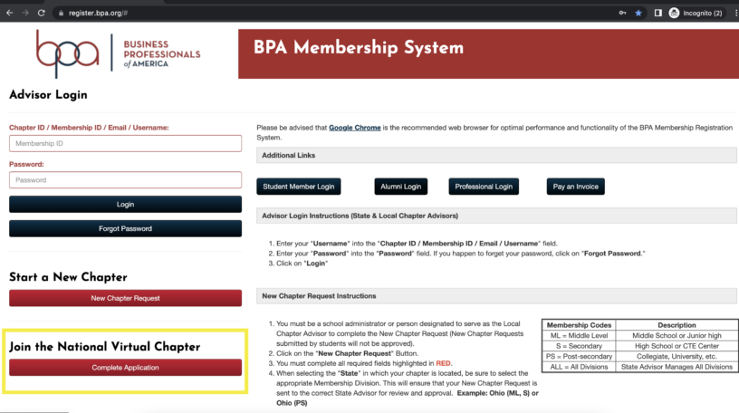 How to Join - National Virtual Chapter