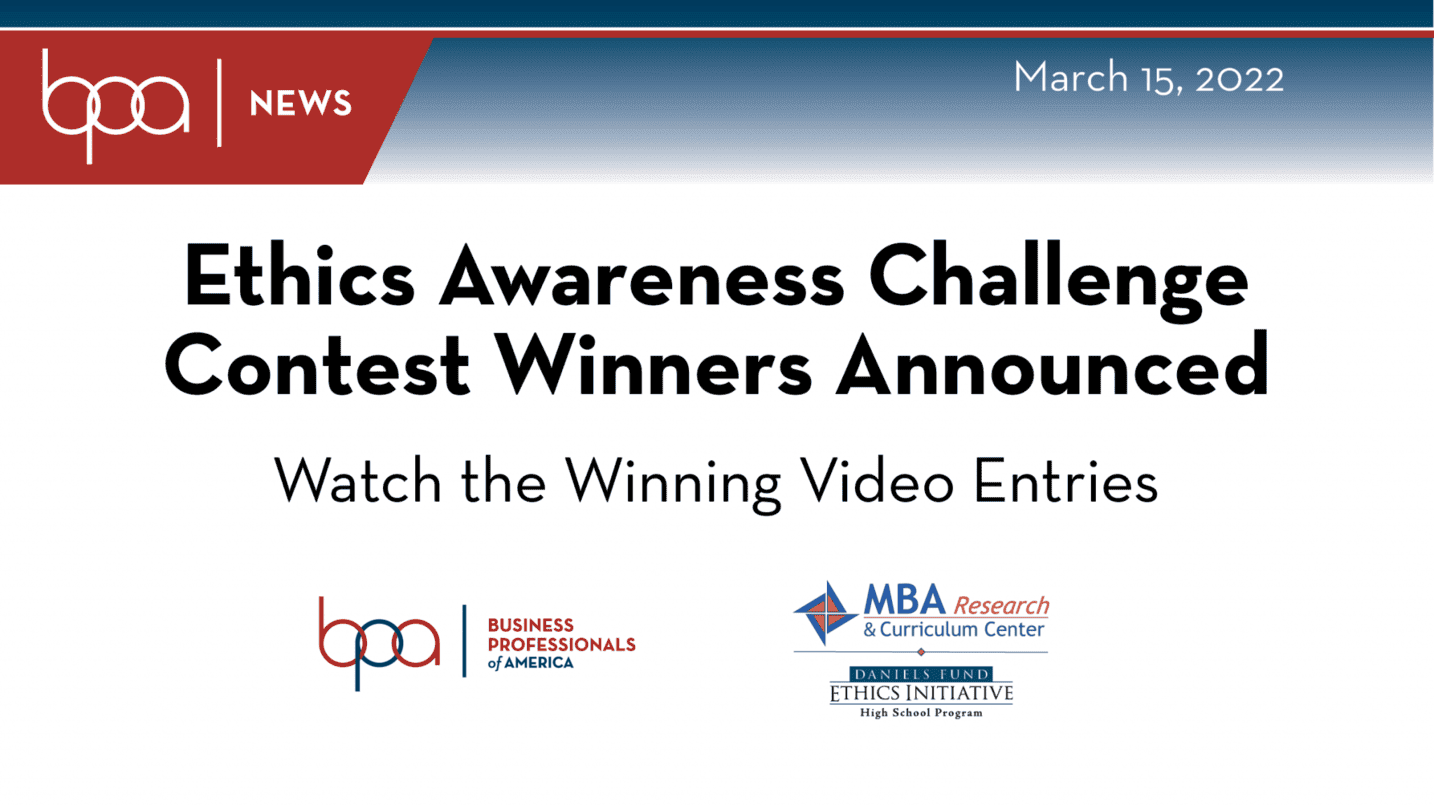 Ethics Awareness Challenge Contest Winners Announced - Business ...